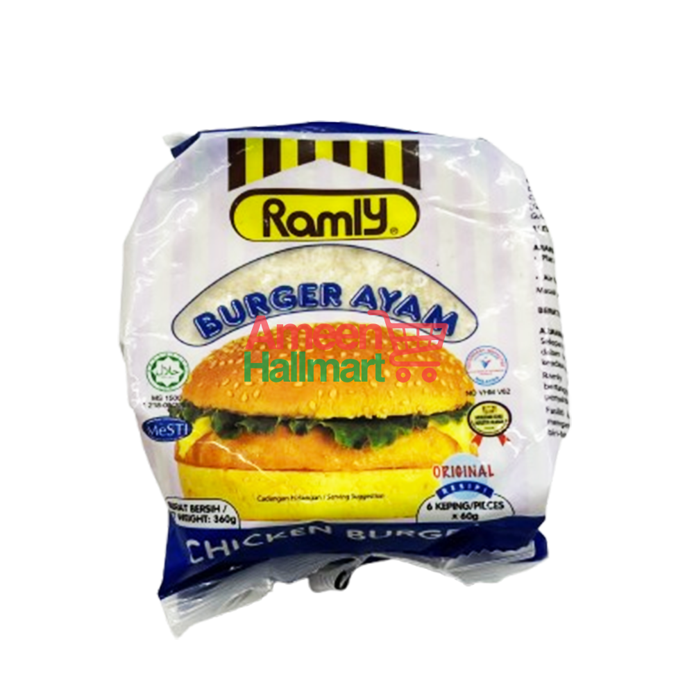 Ramly – Burger Ayam 360 (60 gm x 6 kpg) – Ameen Hallmart